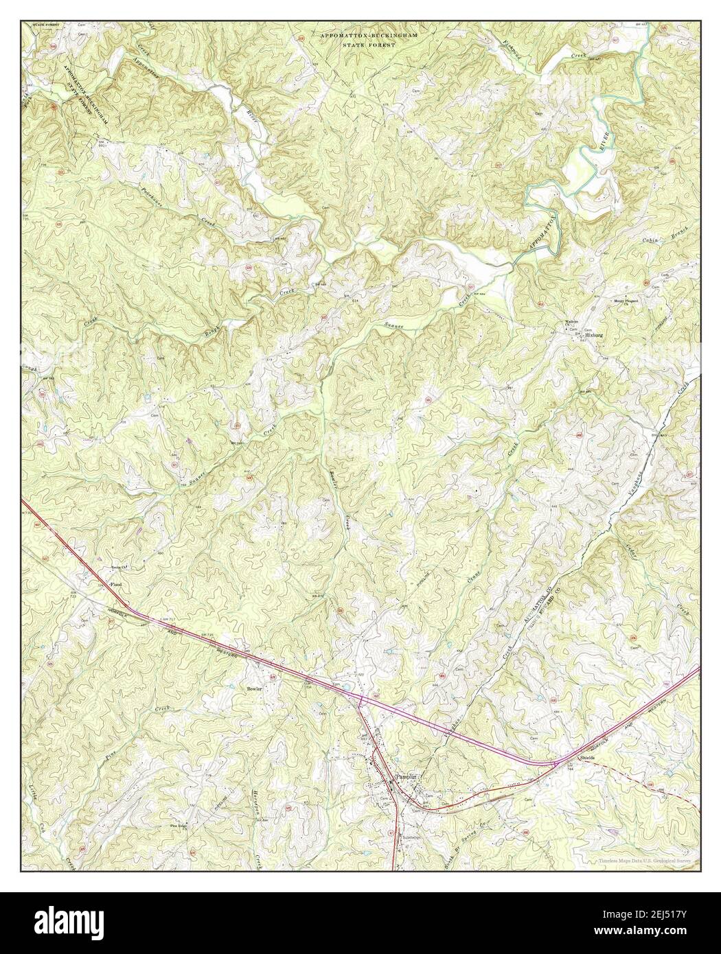 Pamplin, Virginia, map 1968, 1:24000, United States of America by ...