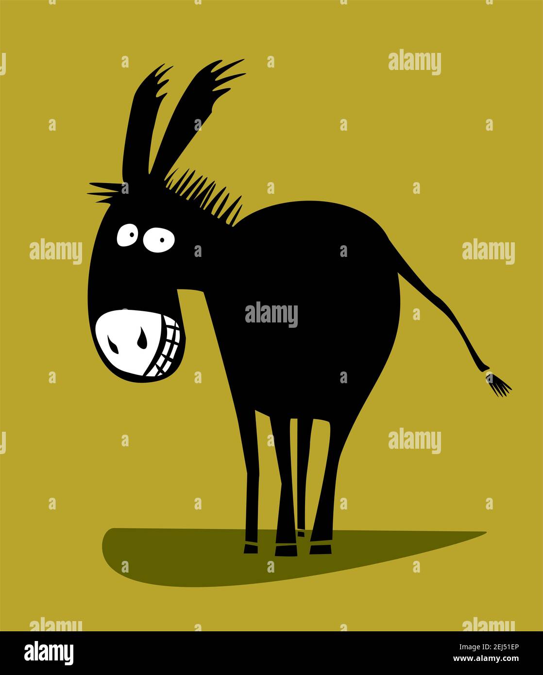 Illustration of happy cartoon donkey Stock Photo - Alamy