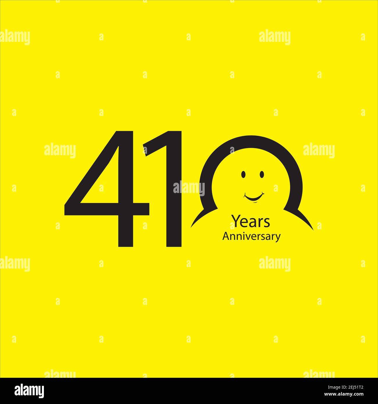 410 th anniversary numbers. years old yellow background logotype. Age ...
