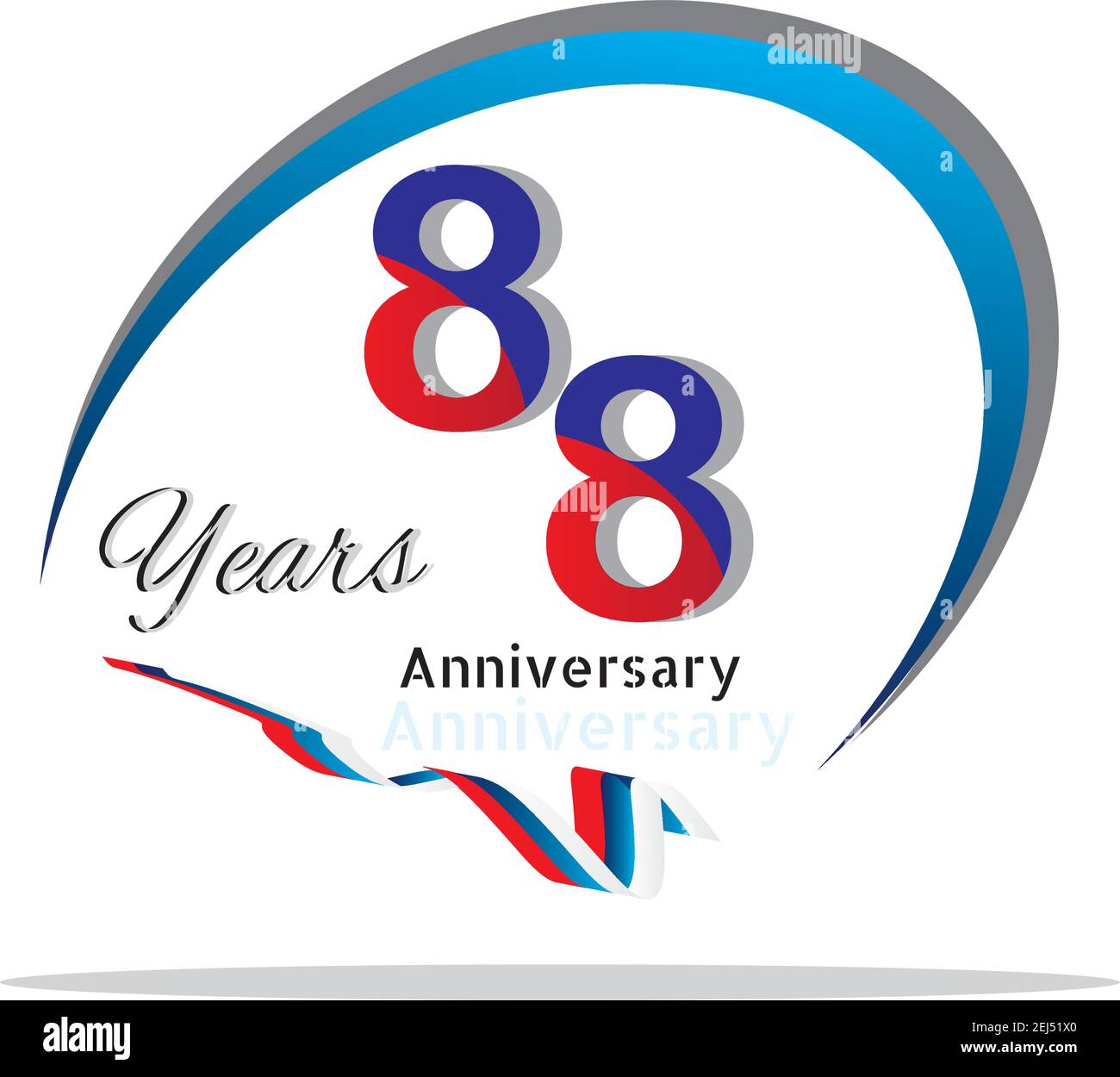 88 anniversary celebration logotype green and red colored. seventy ...