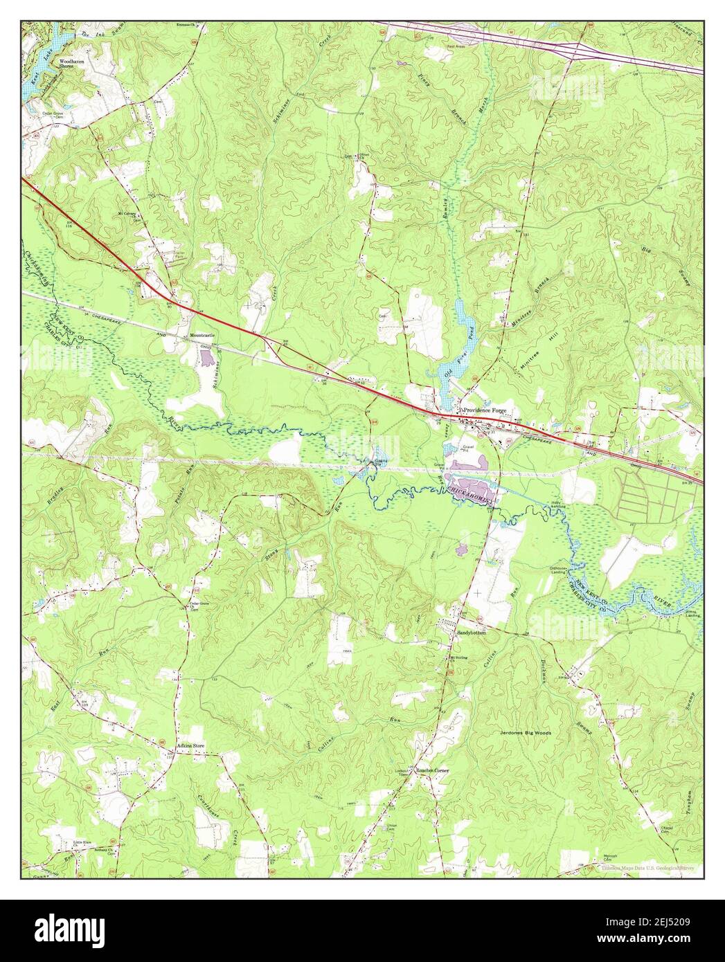Providence Forge, Virginia, map 1966, 1:24000, United States of America ...