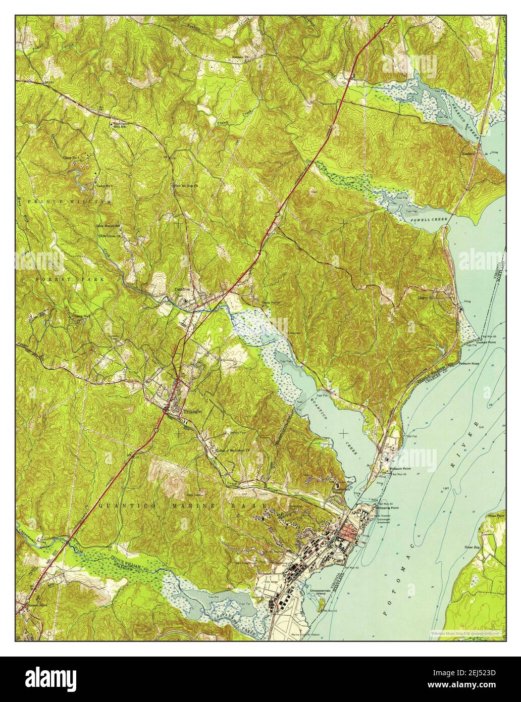 Quantico, Virginia, map 1952, 1:24000, United States of America by ...