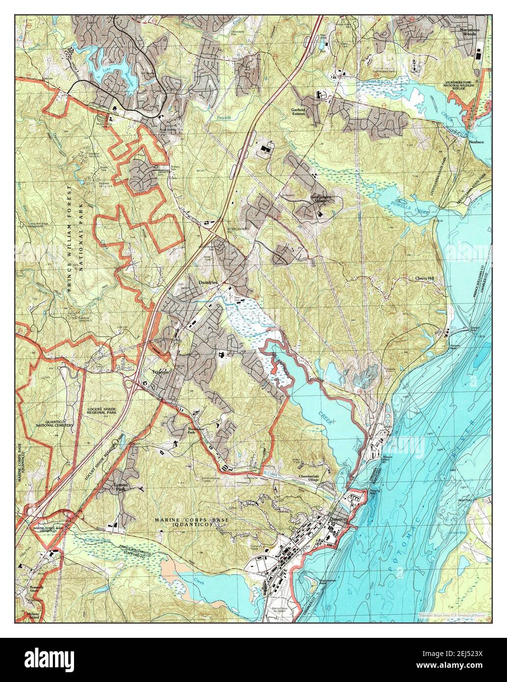 Quantico, Virginia, map 1994, 1:24000, United States of America by ...