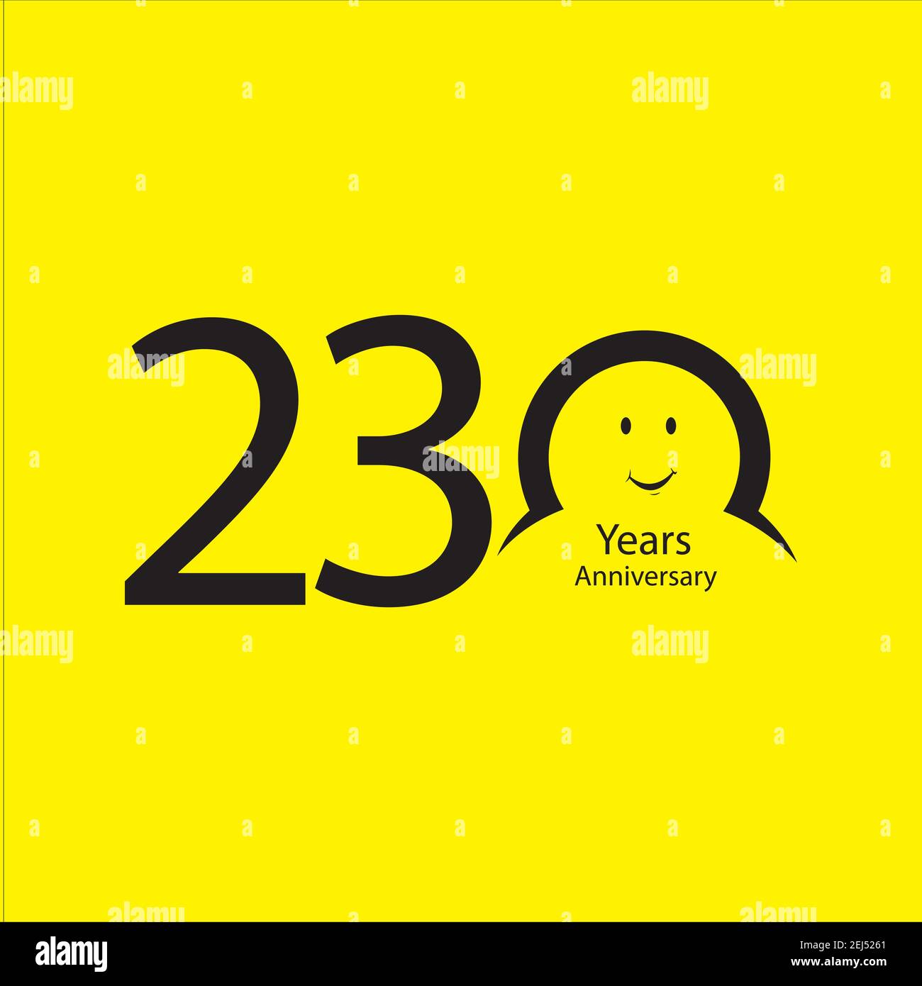 230 th anniversary numbers. years old yellow background logotype. Age ...