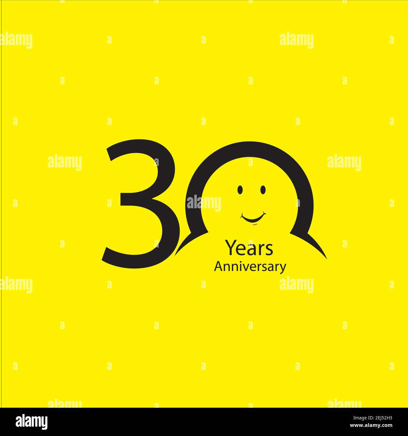 30 th anniversary numbers. years old yellow background logotype. Age ...