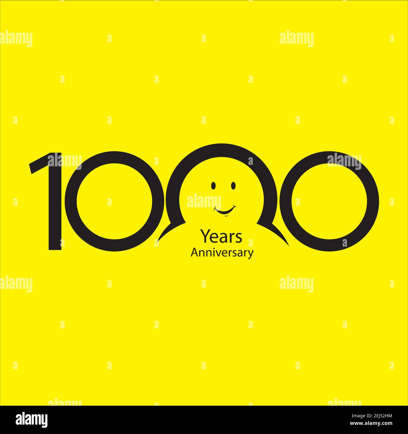 1000 th anniversary numbers. years old yellow background logotype. Age ...