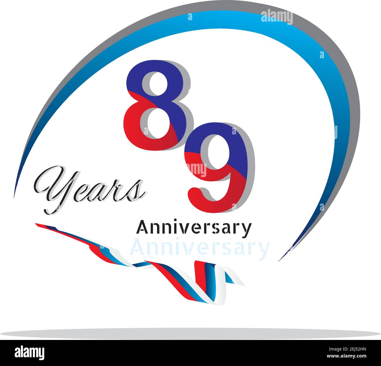 89 anniversary celebration logotype green and red colored. seventy ...