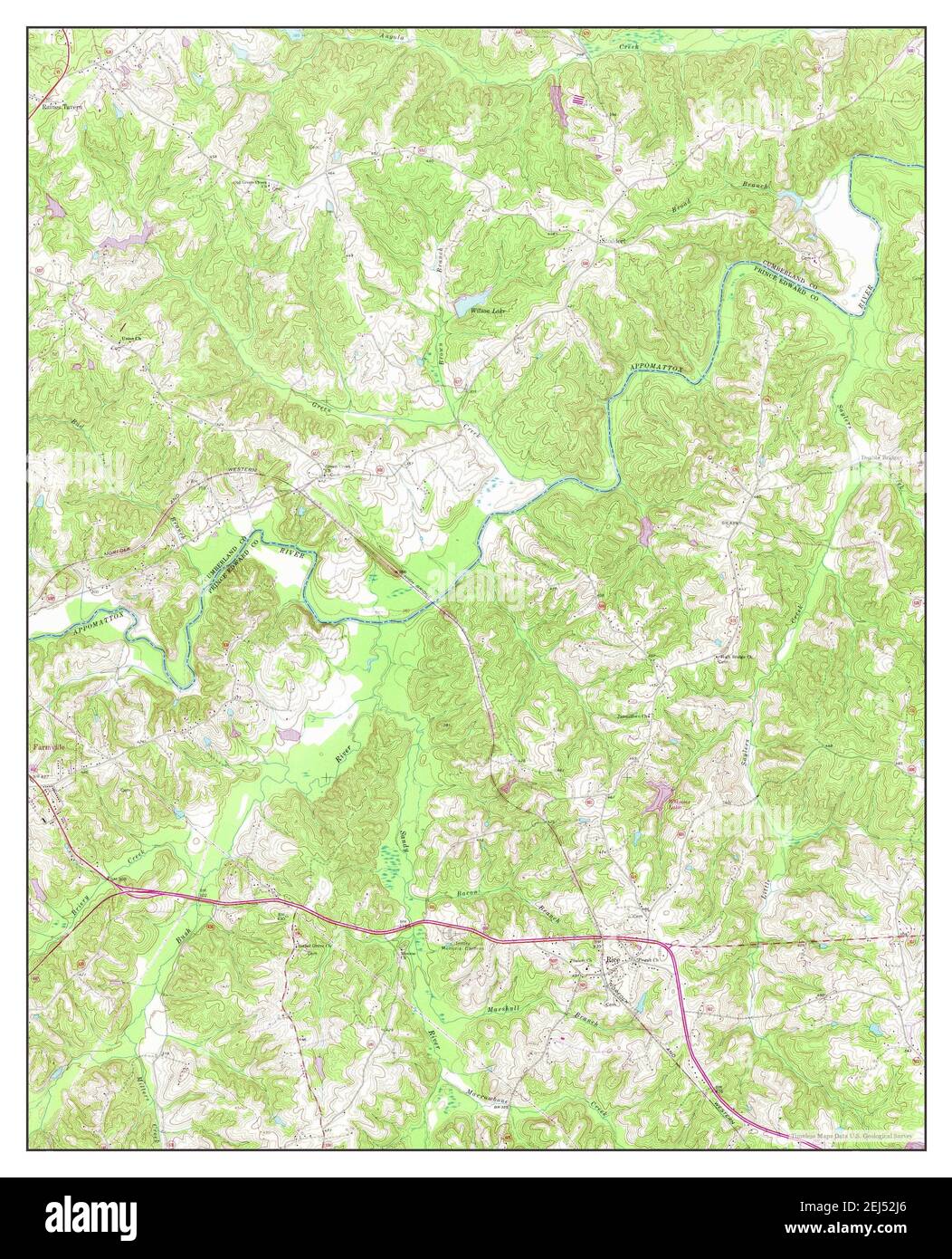 Rice, Virginia, map 1968, 1:24000, United States of America by Timeless ...