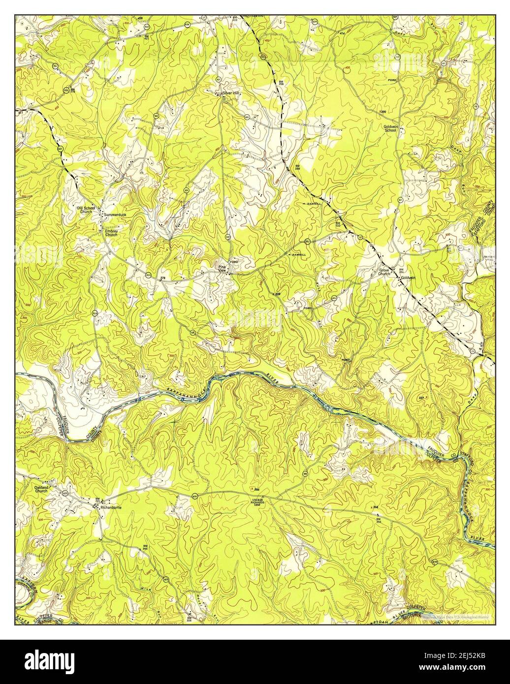 Richardsville, Virginia, map 1953, 1:24000, United States of America by ...