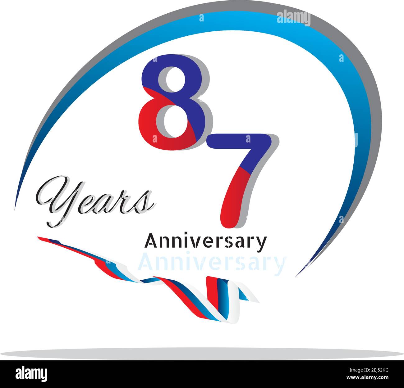 87 anniversary celebration logotype green and red colored. seventy ...