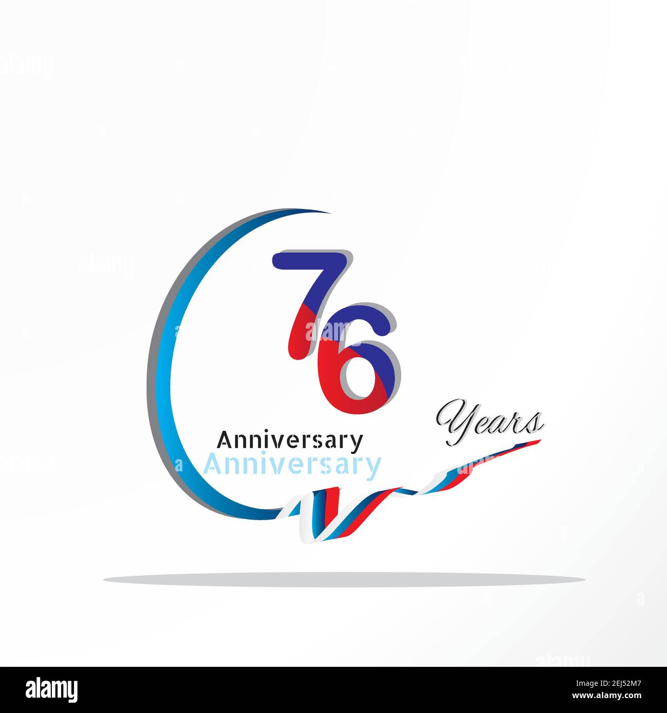 76 anniversary celebration logotype green and red colored. seventy ...