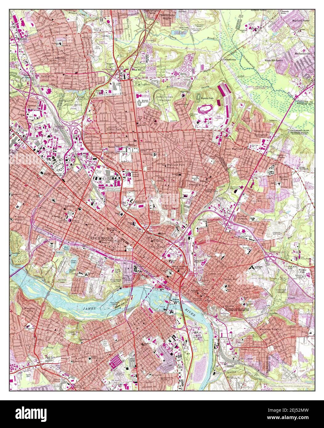Richmond, Virginia, map 1964, 1:24000, United States of America by ...