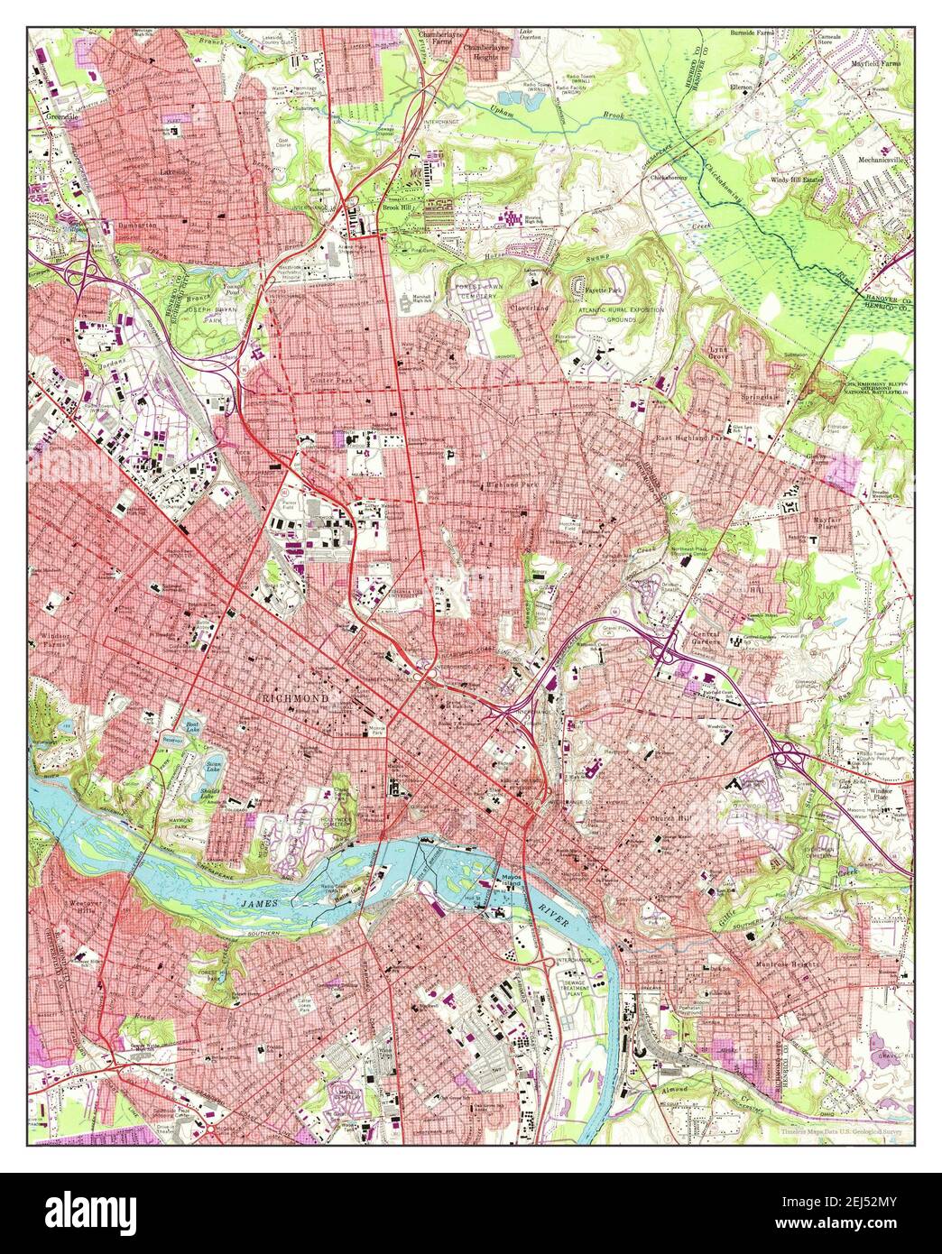 Richmond, Virginia, map 1964, 1:24000, United States of America by ...