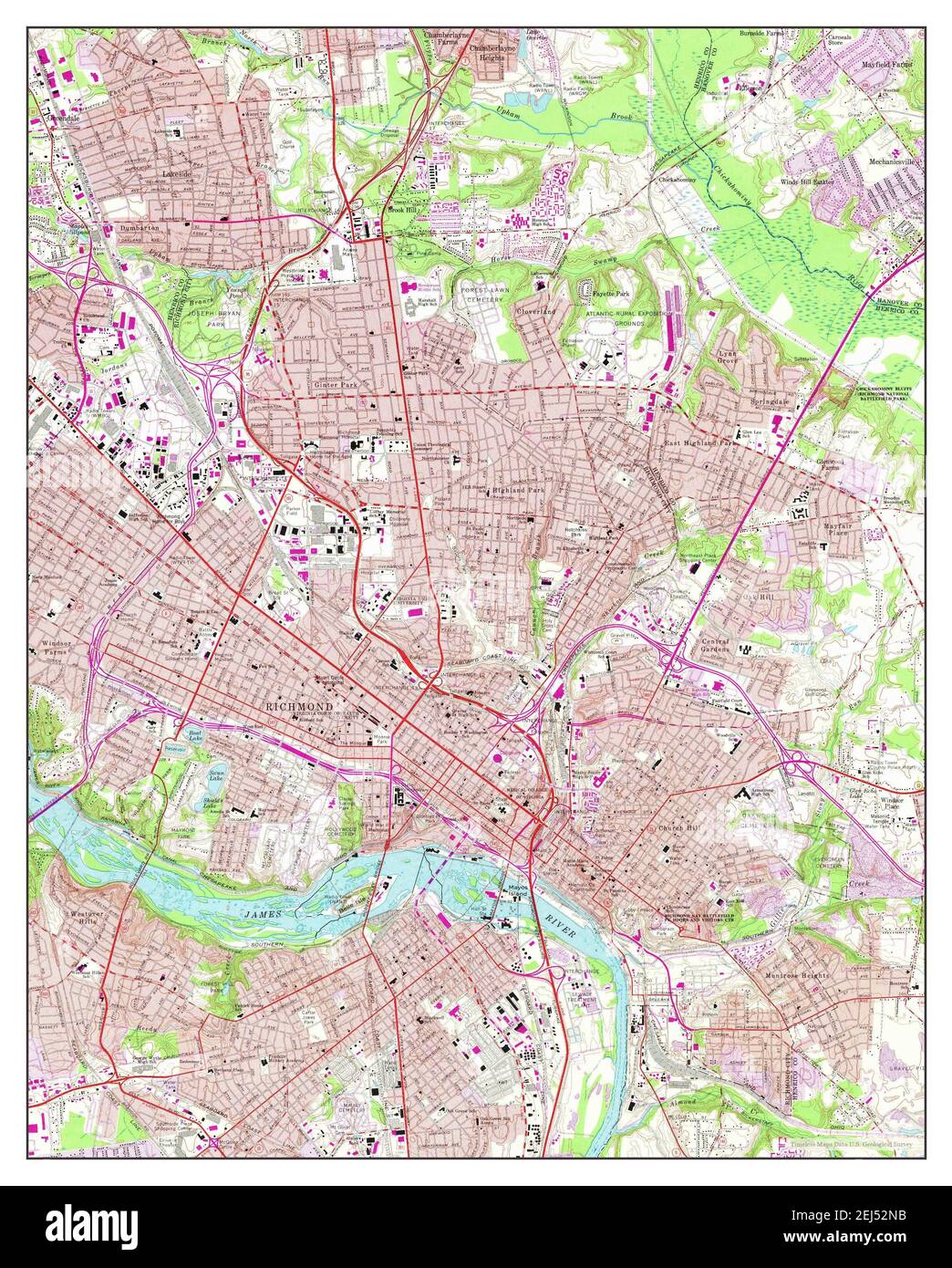 Richmond, Virginia, map 1964, 1:24000, United States of America by ...