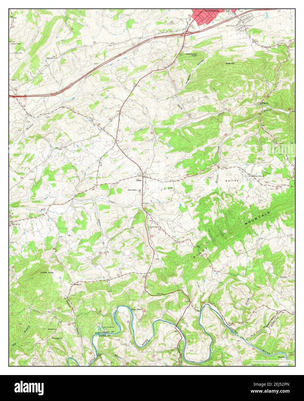 Riner, Virginia, map 1965, 1:24000, United States of America by ...