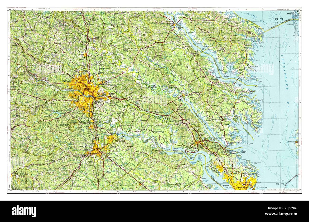 Richmond, Virginia, map 1973, 1:250000, United States of America by ...