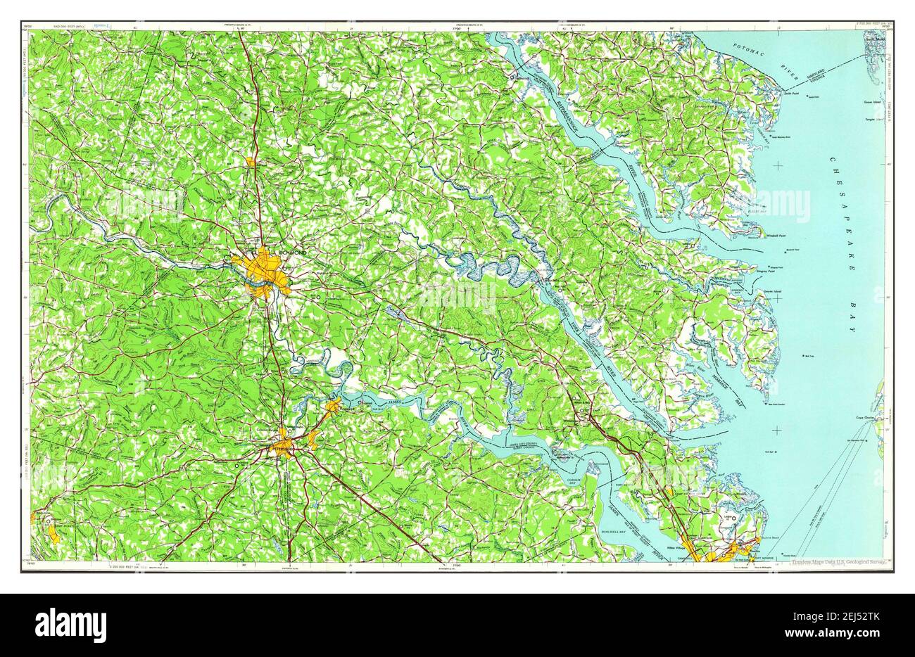 Richmond, Virginia, map 1964, 1:250000, United States of America by ...