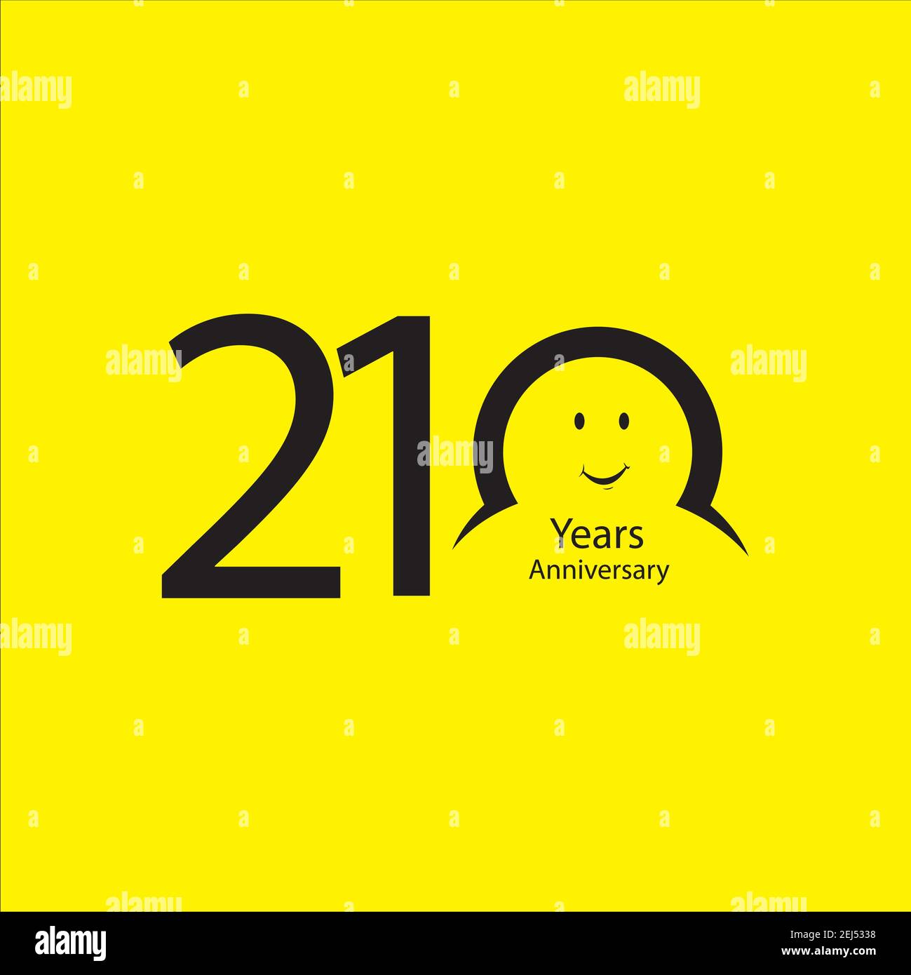 210 th anniversary numbers. years old yellow background logotype. Age ...