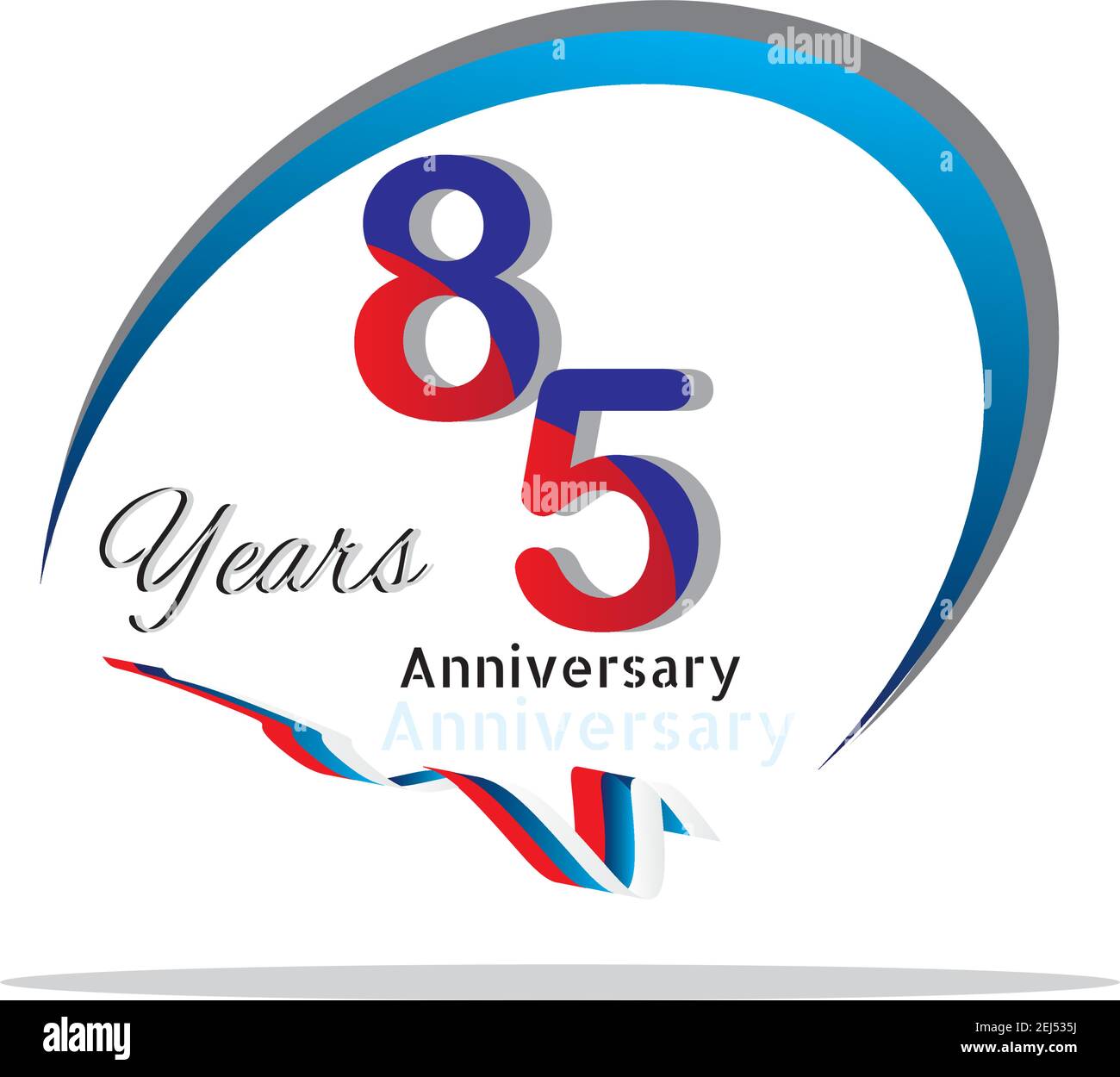 85 anniversary celebration logotype green and red colored. seventy ...