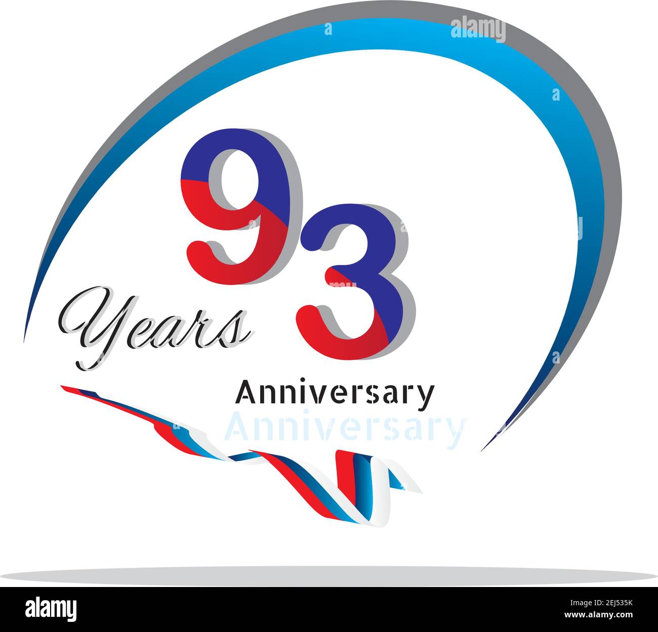 93 anniversary celebration logotype green and red colored. seventy ...