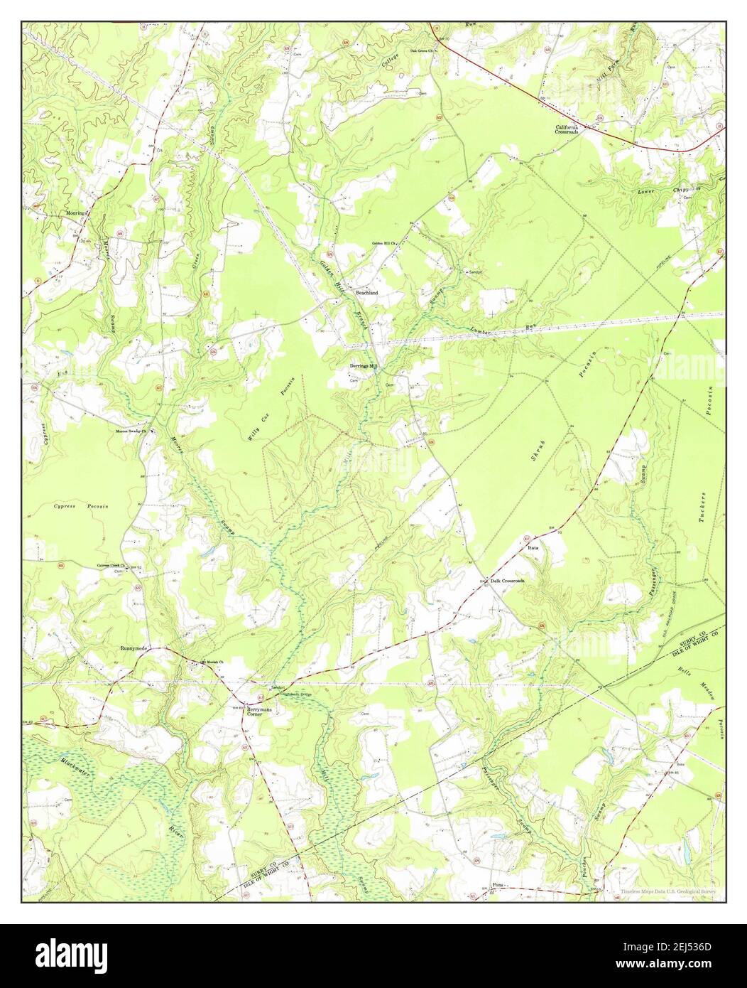 Runnymede, Virginia, map 1968, 1:24000, United States of America by ...
