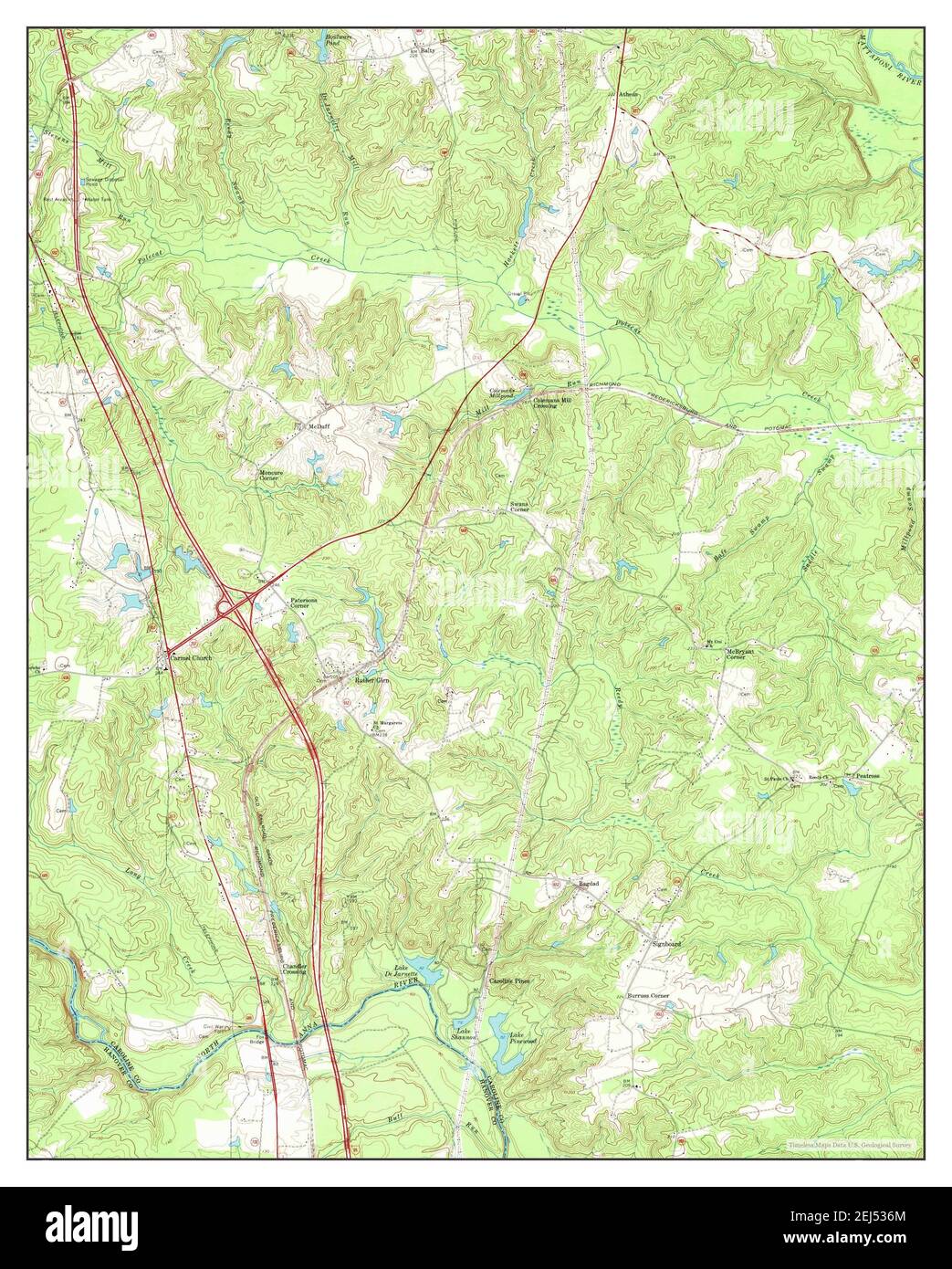 Ruther Glen, Virginia, map 1969, 1:24000, United States of America by ...