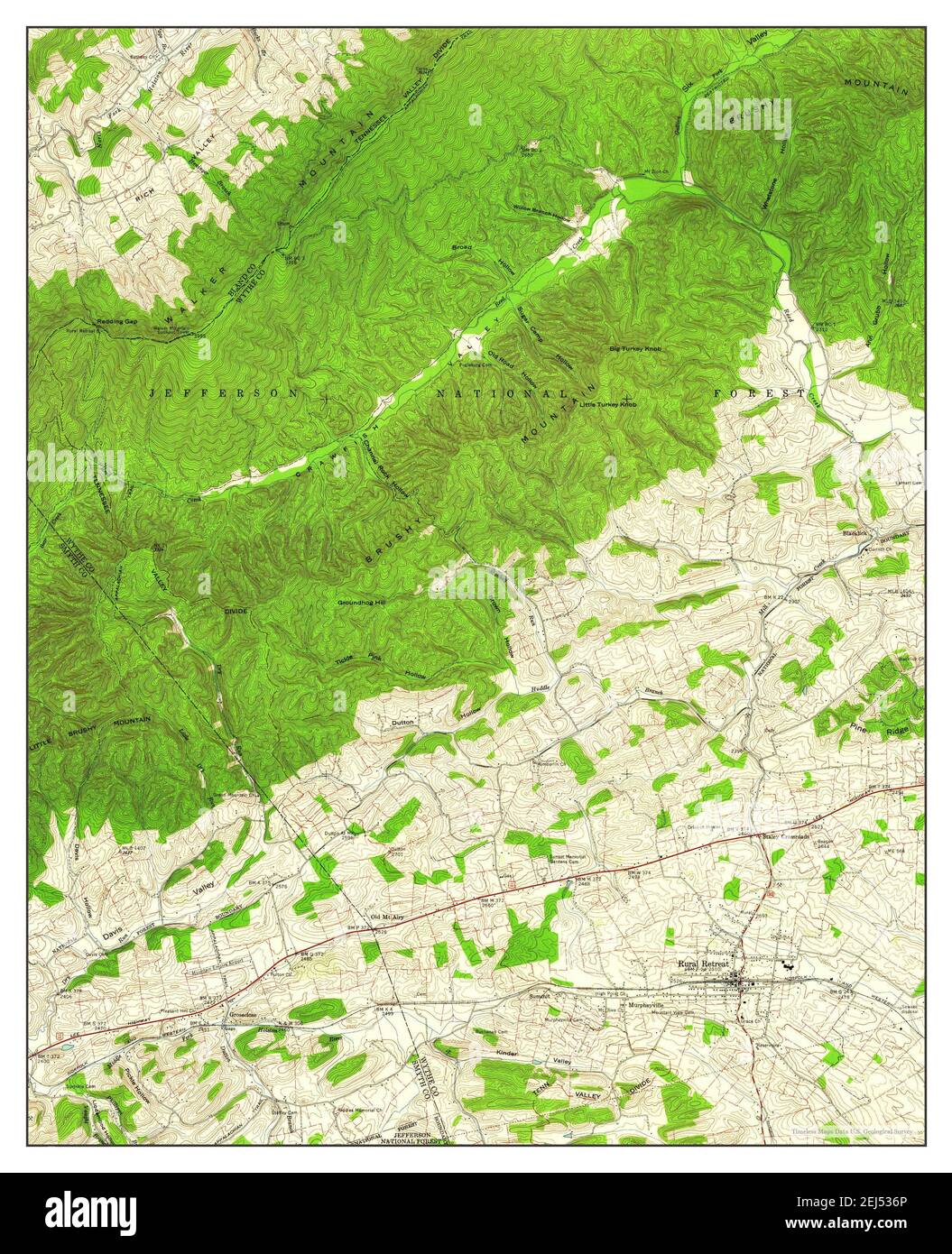 Rural Retreat, Virginia, map 1959, 1:24000, United States of America by ...