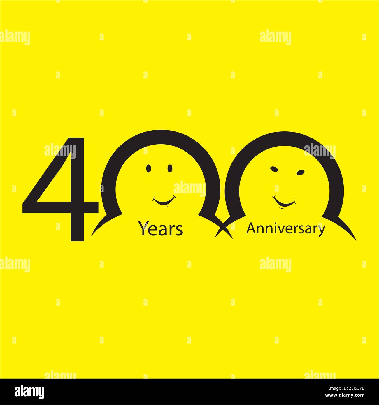 400 th anniversary numbers. years old yellow background logotype. Age ...