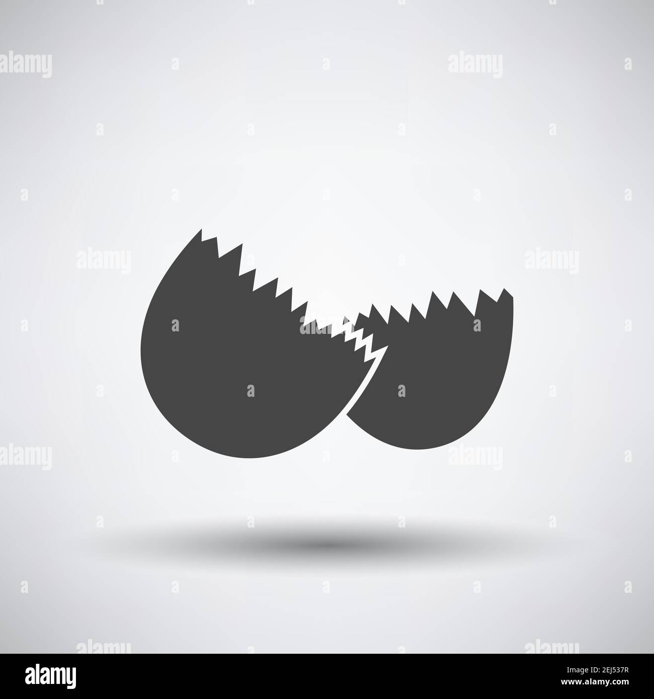 Empty Egg Shell Icon. Dark Gray on Gray Background With Round Shadow ...