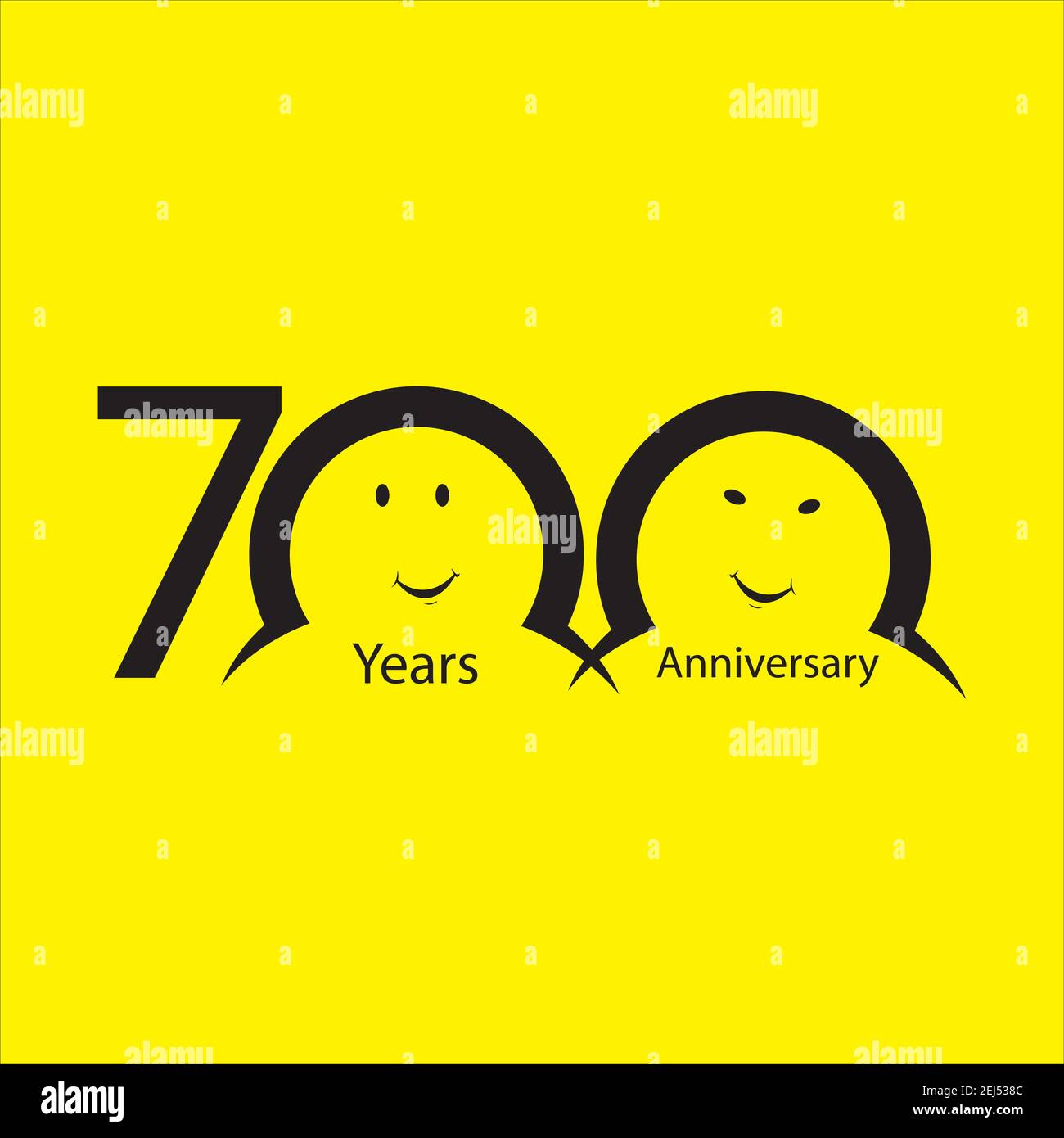 700 th anniversary numbers. years old yellow background logotype. Age ...