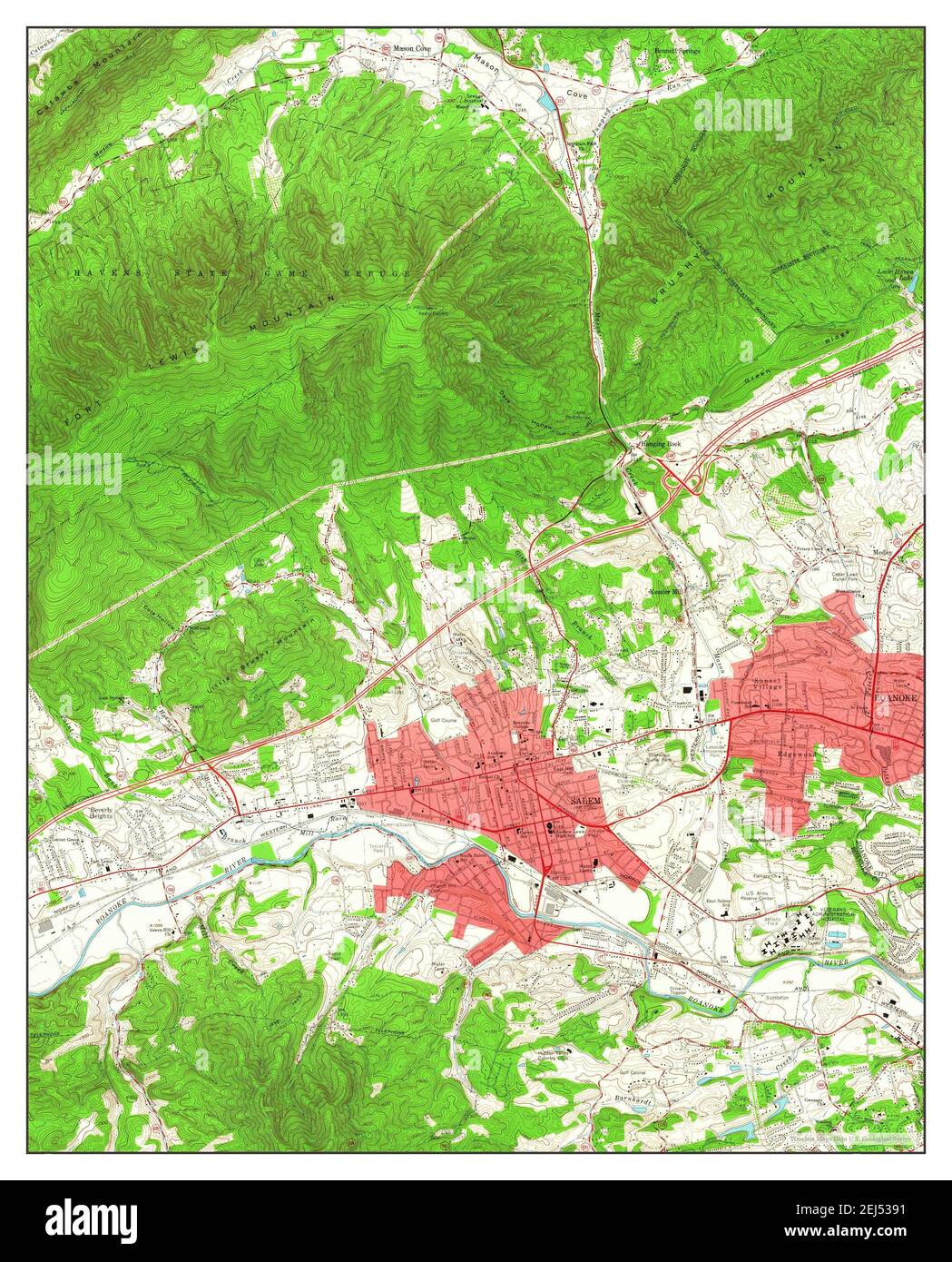 Map of salem virginia Cut Out Stock Images & Pictures - Alamy