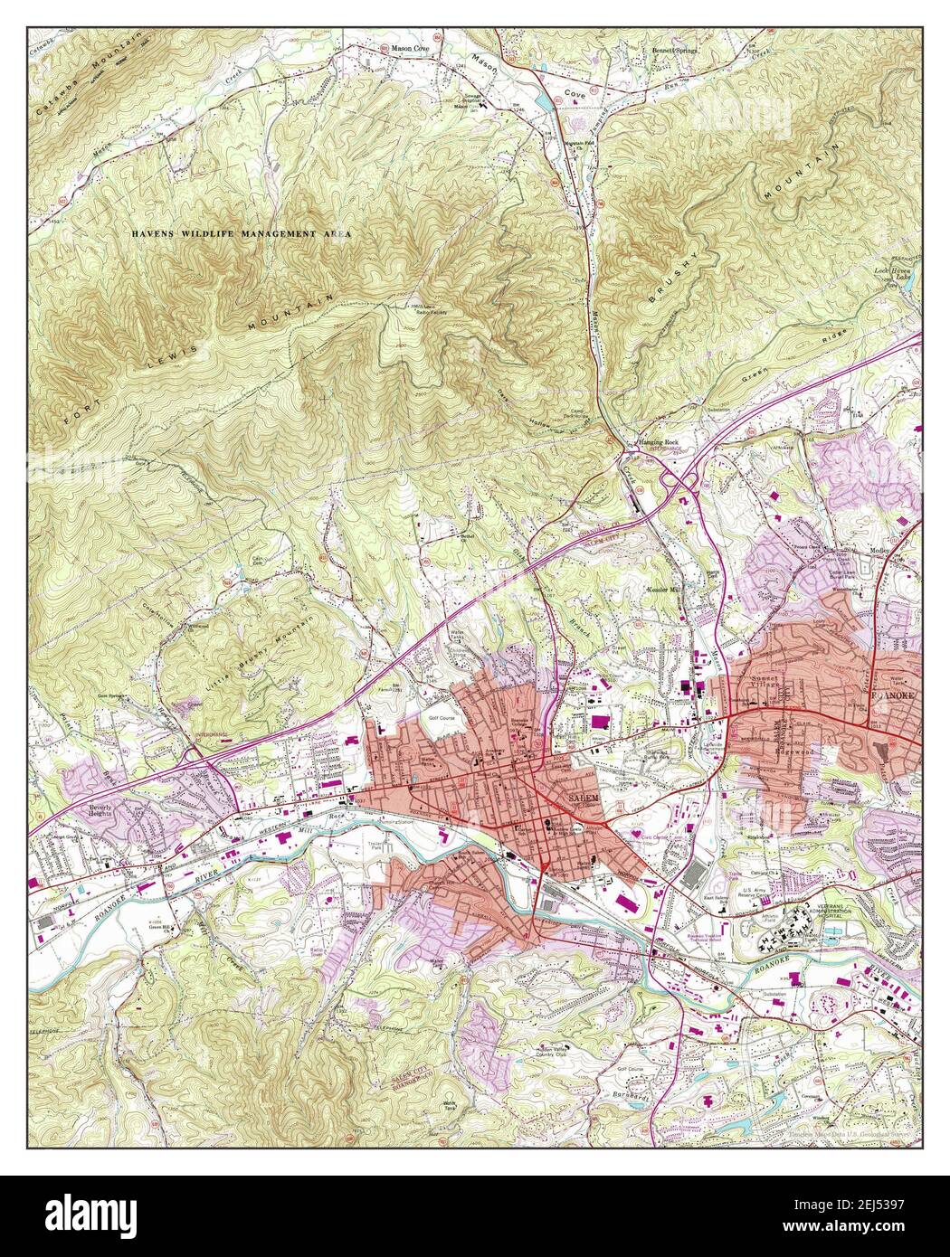 Map of salem virginia Cut Out Stock Images & Pictures - Alamy