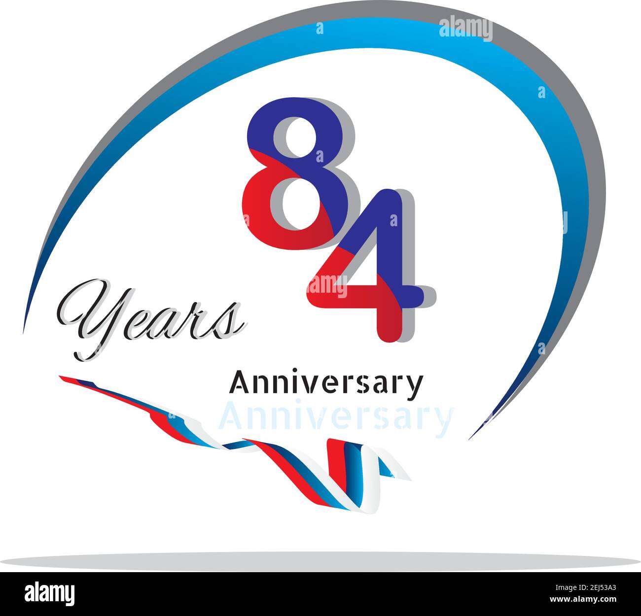 84 anniversary celebration logotype green and red colored. seventy ...