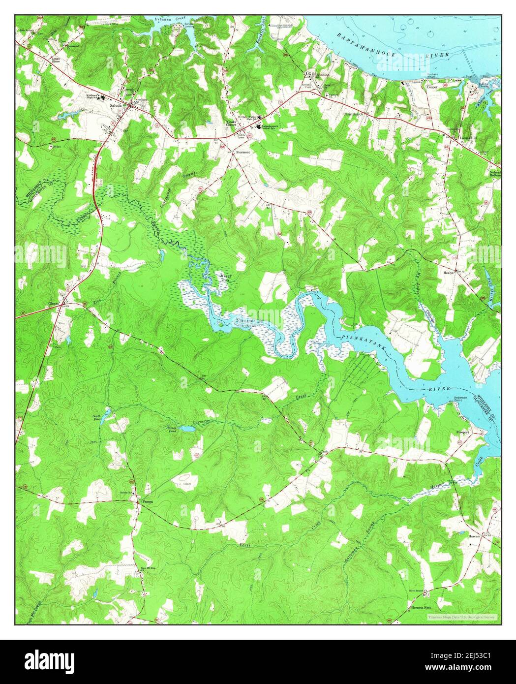 Saluda, Virginia, map 1965, 1:24000, United States of America by ...