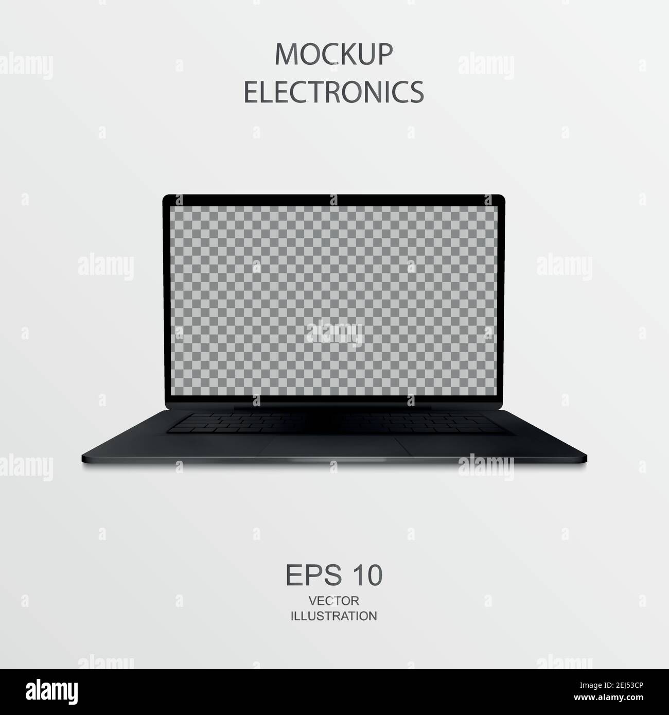 Laptop in Black, Silver and White with Reflection - Realistic Vector ...