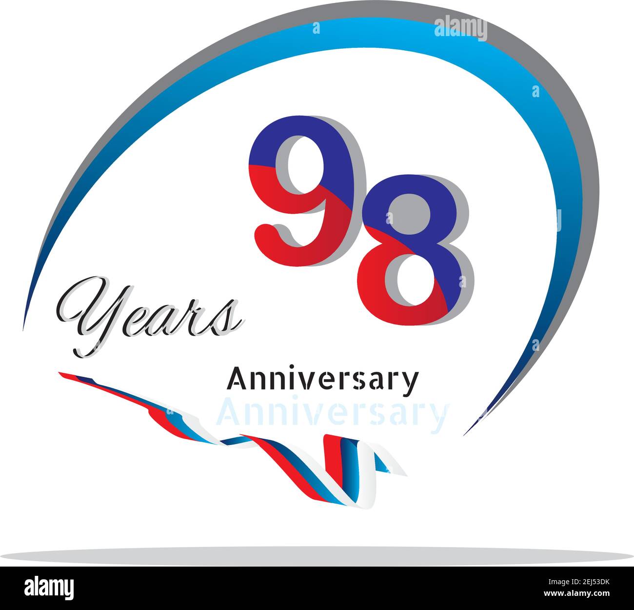 98 anniversary celebration logotype green and red colored. seventy ...