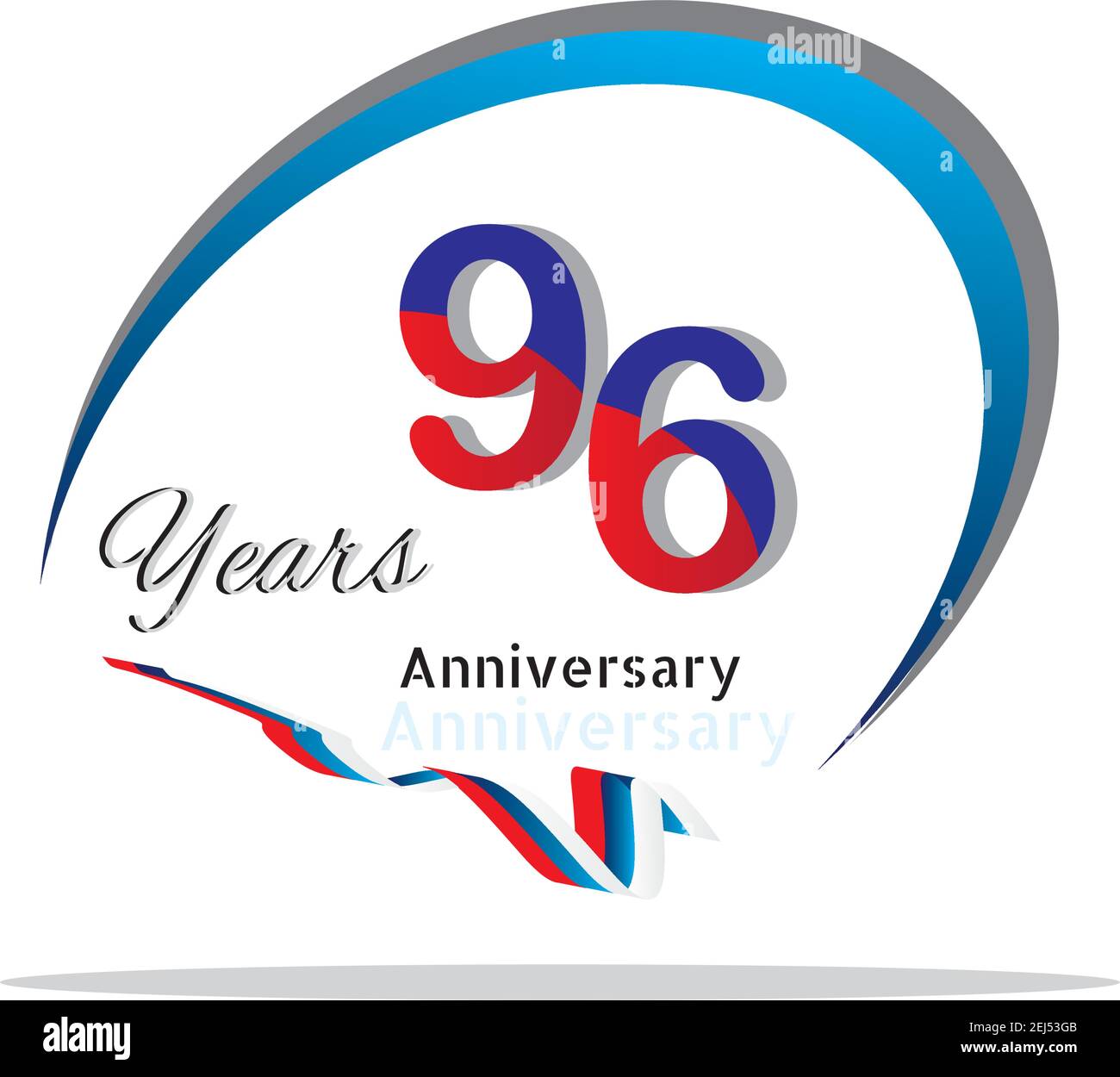 96 anniversary celebration logotype green and red colored. seventy ...