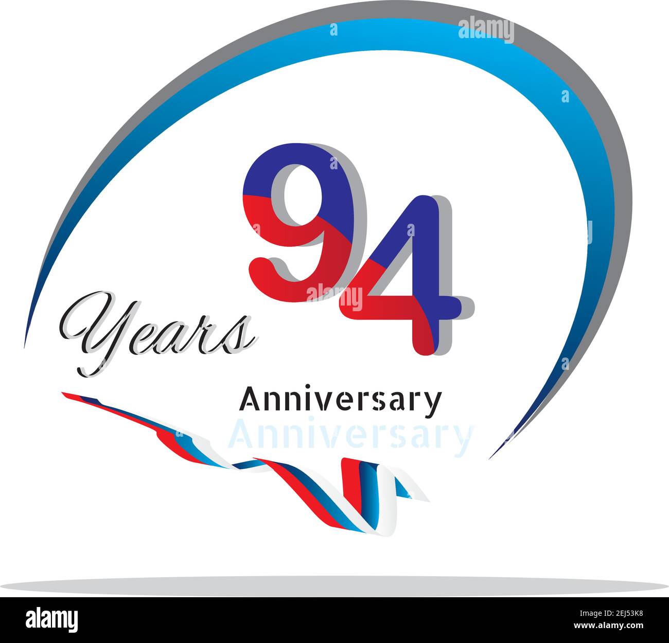 94 anniversary celebration logotype green and red colored. seventy ...