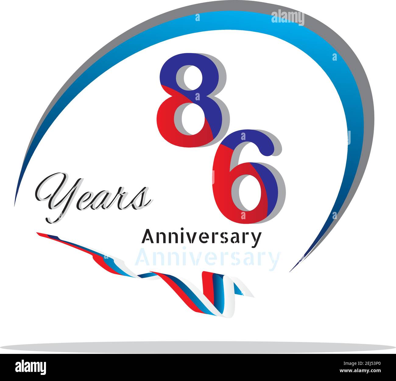 86 anniversary celebration logotype green and red colored. seventy ...