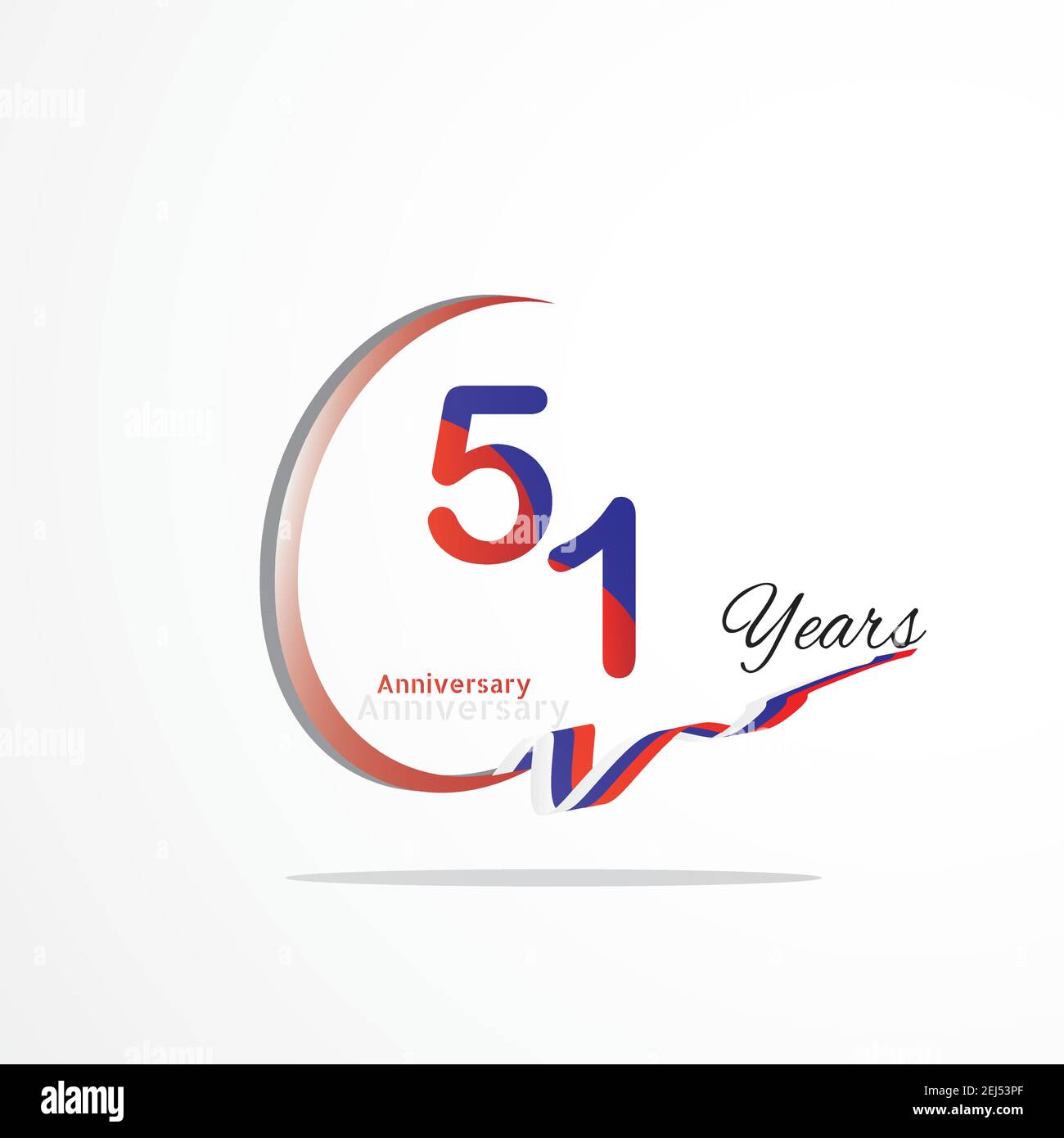 51 anniversary celebration logotype green and red colored. seventy ...