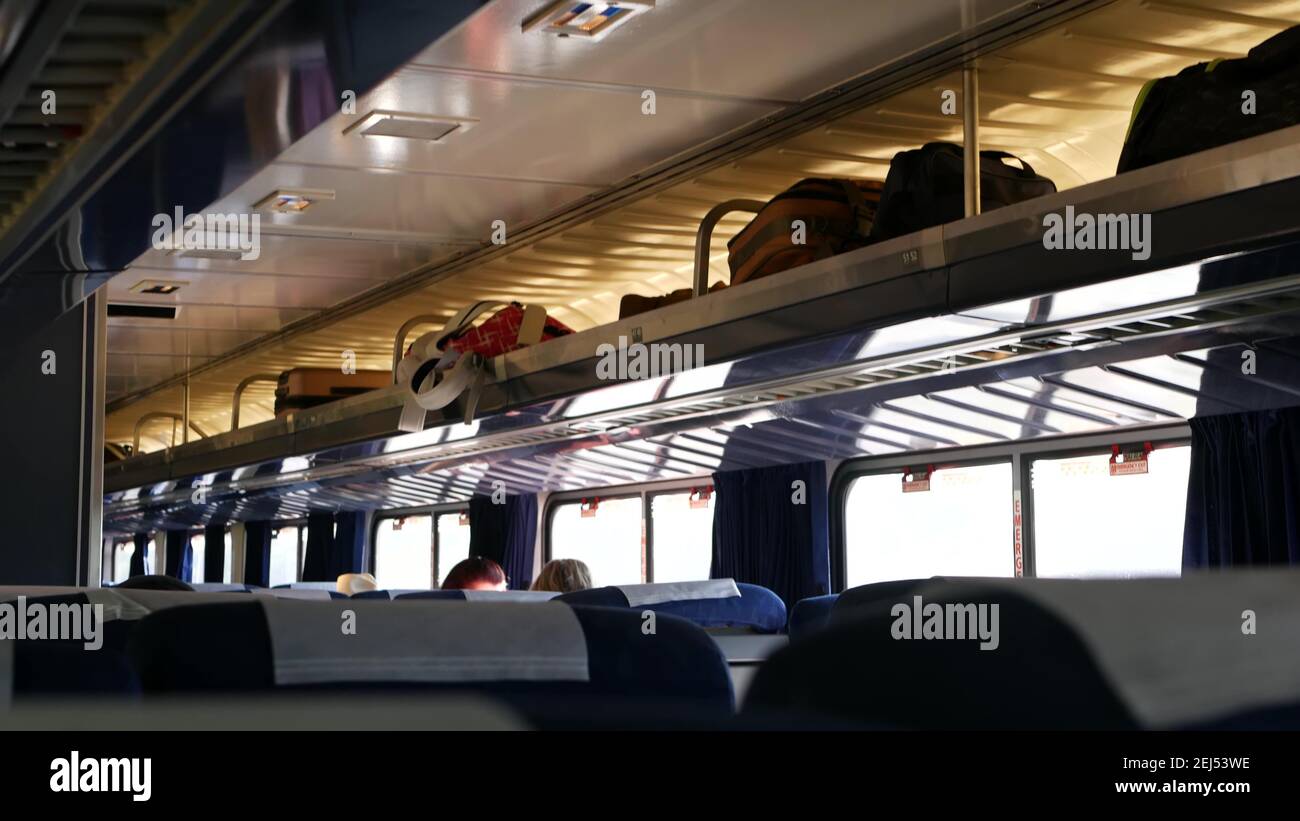 LOS ANGELES, CALIFORNIA, USA - 24 OCT 2019: Amtrak Pacific Surfliner ...