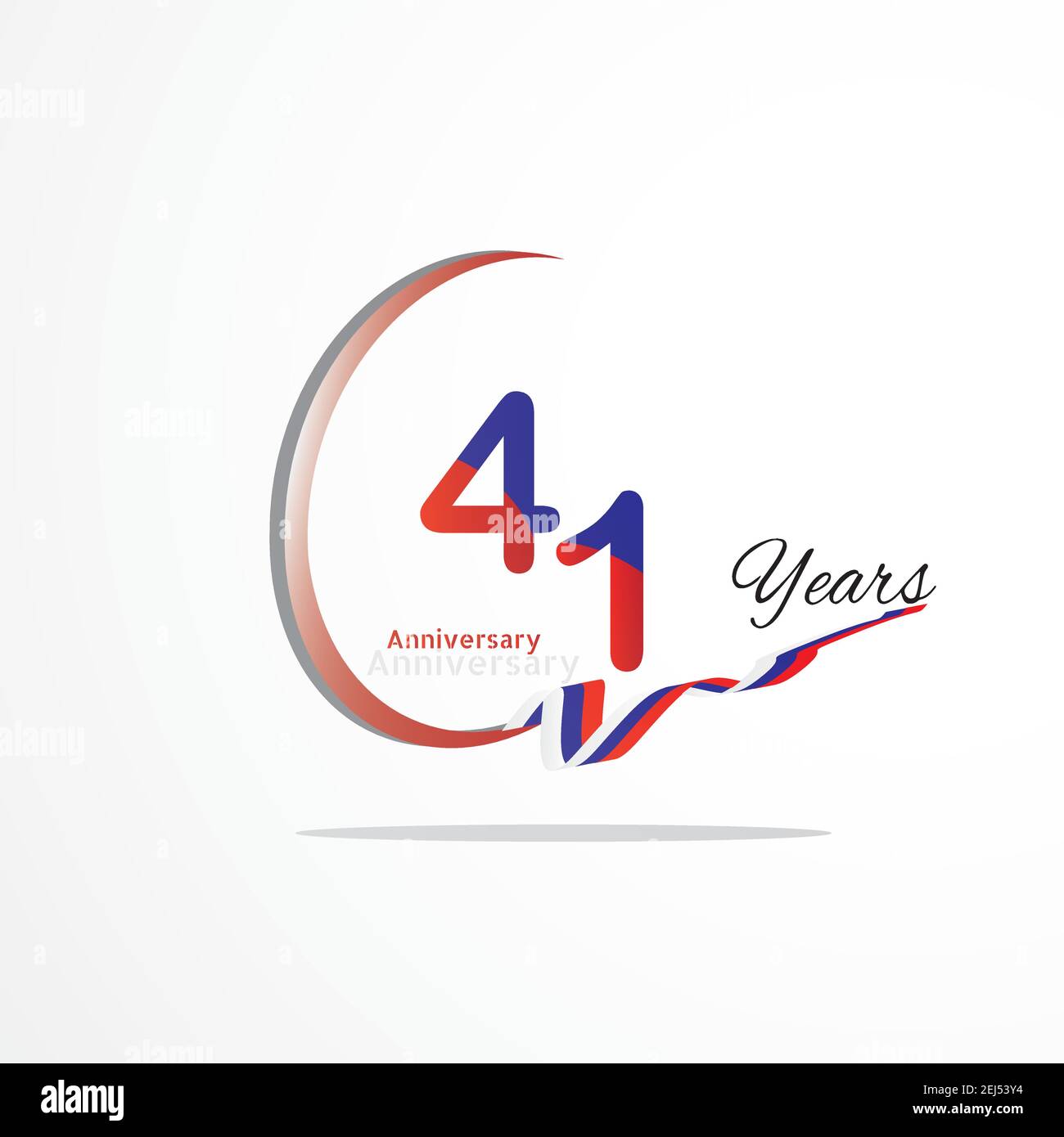 41 anniversary celebration logotype green and red colored. seventy ...