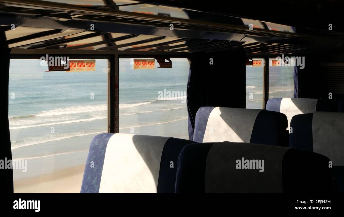 LOS ANGELES, CALIFORNIA, USA - 24 OCT 2019: Amtrak Pacific Surfliner ...