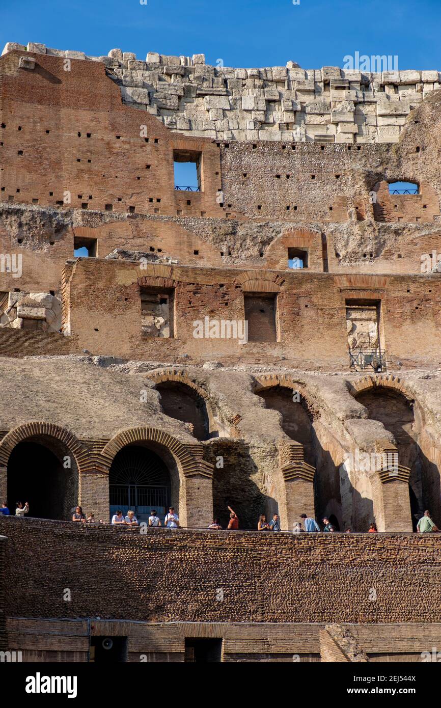 Interior colosseum rome italy crowds tourists hi-res stock photography ...