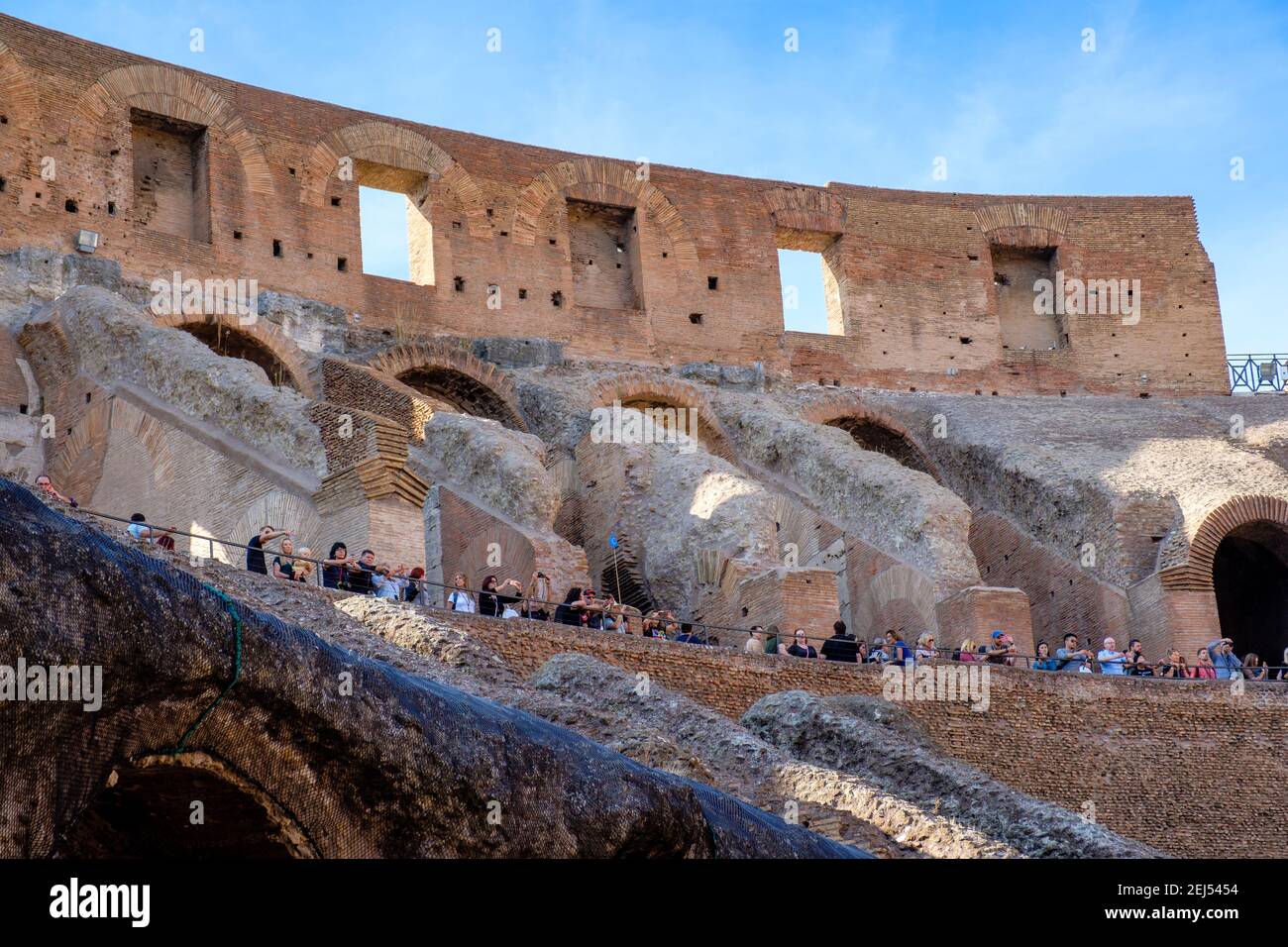 Ancient Rome buildings, inside view of the Colosseum, Coliseum, Flavian ...