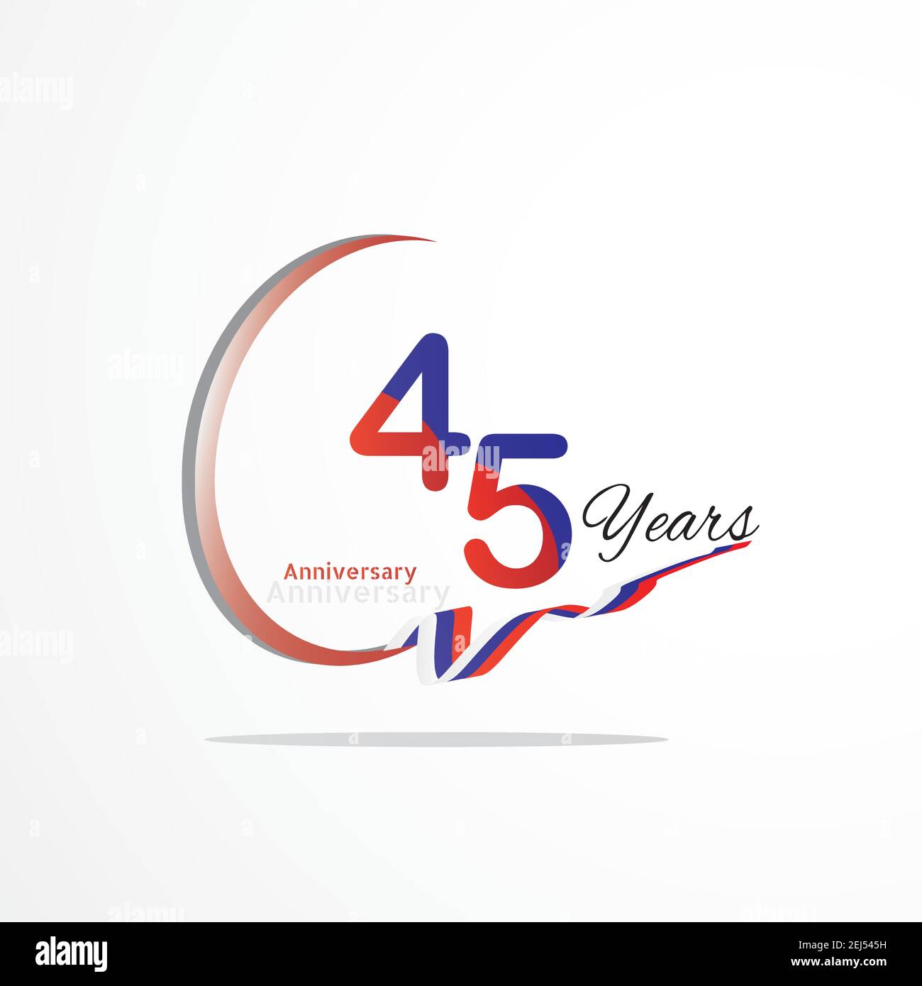 45 anniversary celebration logotype green and red colored. seventy ...