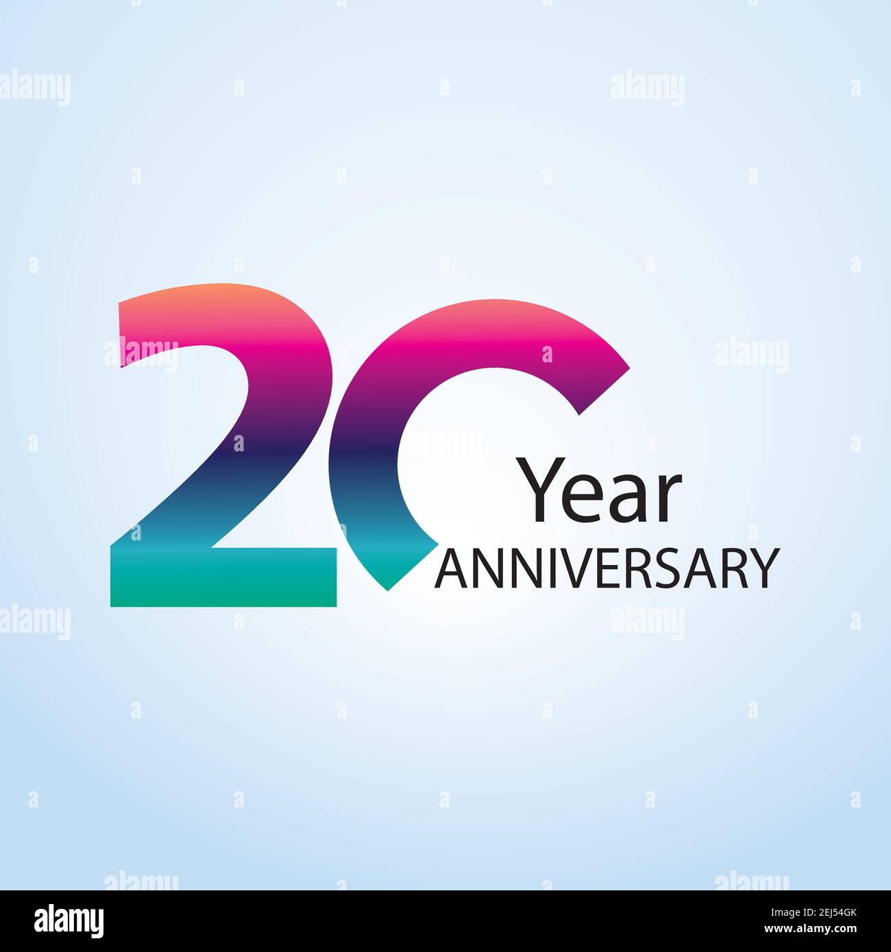 20 Year Anniversary Logo Vector Template Design Illustration Stock ...