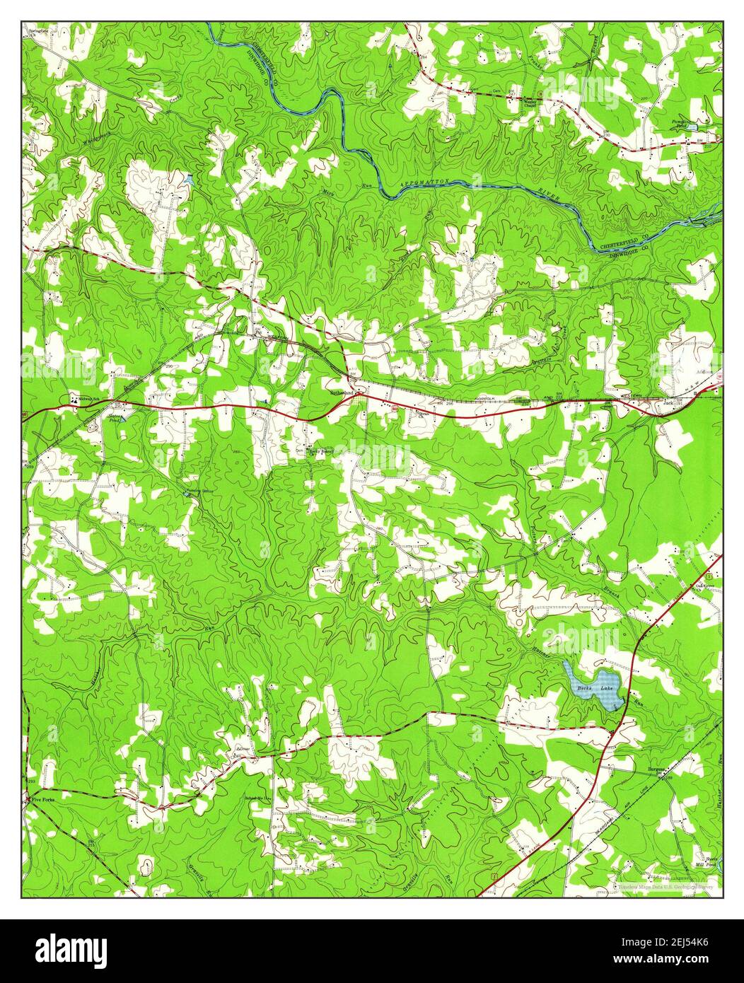 Sutherland, Virginia, map 1943, 1:24000, United States of America by ...