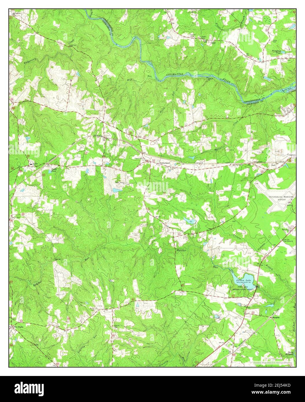 Sutherland, Virginia, map 1963, 1:24000, United States of America by ...
