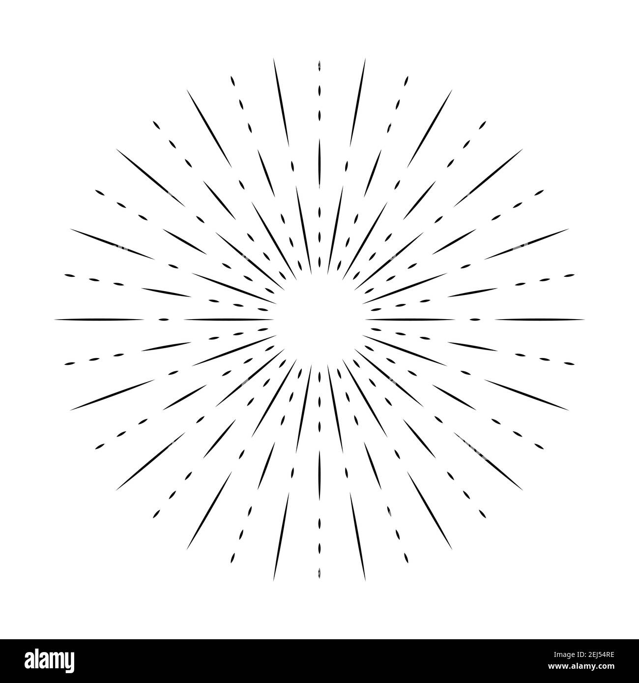 Sunburst line icon isolated on white background, summer web banner ...